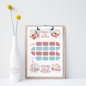 PRINTABLE Cute Pink Airplane Reward Chart, Kids Chore Chart, Routine ...