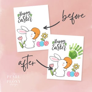 PRINTABLE Easter Handprint Art Craft for Kids, Carrot Keepsake Art ...