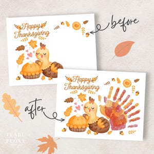 PRINTABLE Thanksgiving Handprint Art Craft, DIY Handprint Fall Art, Pre ...
