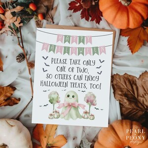 PRINTABLE Cute Ghost Halloween Candy Bowl Sign, Please Take One, Trick ...