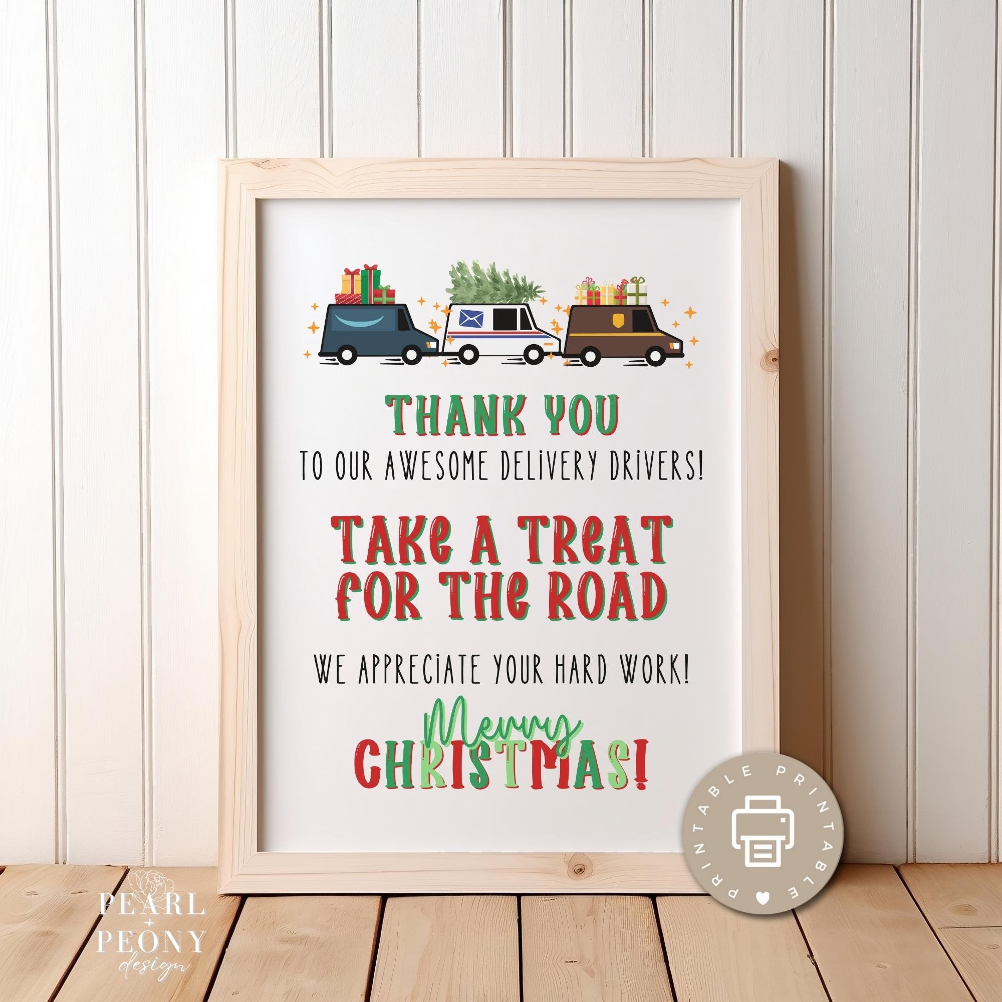PRINTABLE Delivery Driver Snack Sign, Please Take a Treat Thank You ...