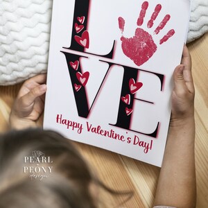 PRINTABLE Valentines Day Handprint Art Craft for Kids, Keepsake Art ...