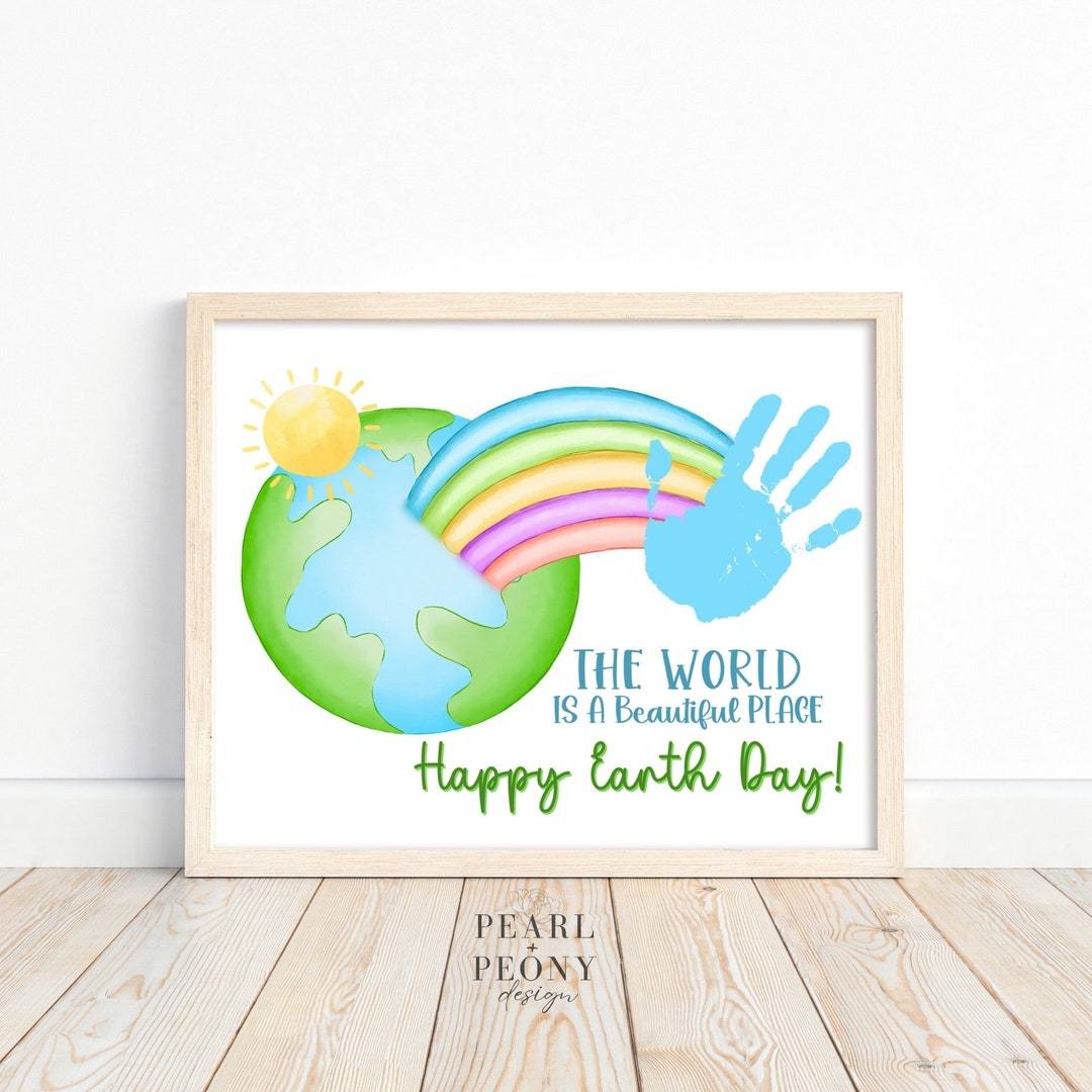 PRINTABLE Earth Day Handprint Art Craft for Kids, Keepsake Art, Toddler ...