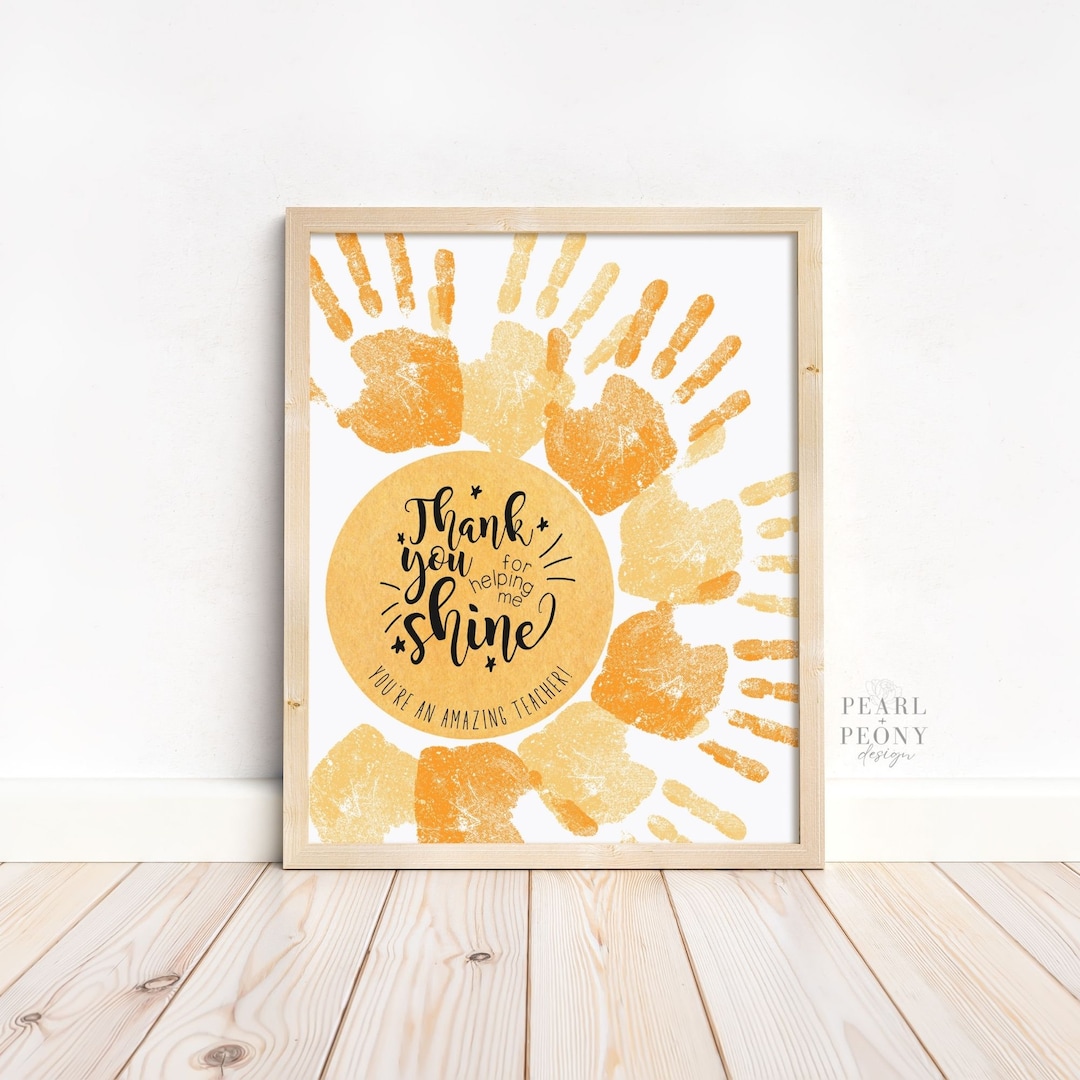 PRINTABLE Teacher Appreciation Handprint Art Craft, Keepsake Art ...