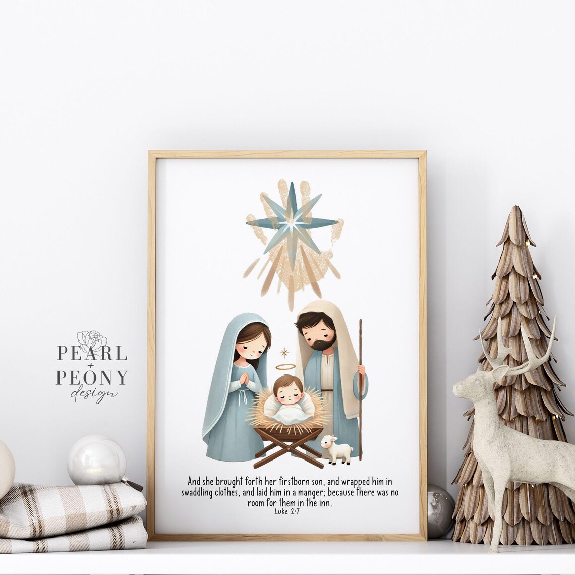 PRINTABLE Christian Christmas Handprint Art Craft, Nativity Bible Verse ...
