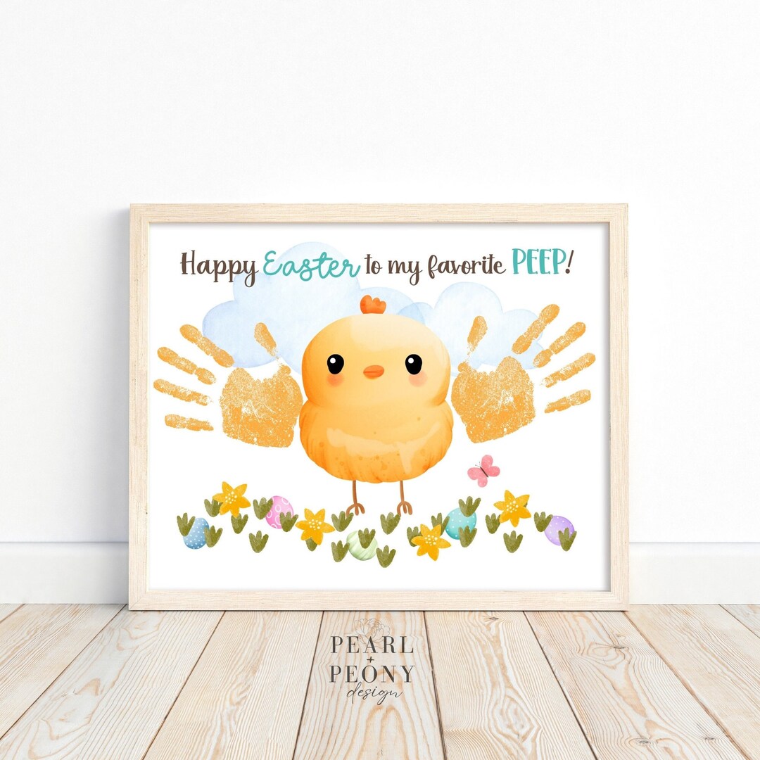 PRINTABLE Easter Handprint Art Craft for Kids, Chick Keepsake Art ...