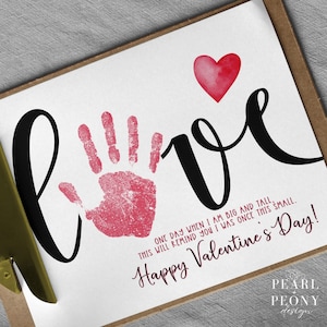 PRINTABLE Valentines Day Handprint Art Craft for Kids, Keepsake Art ...
