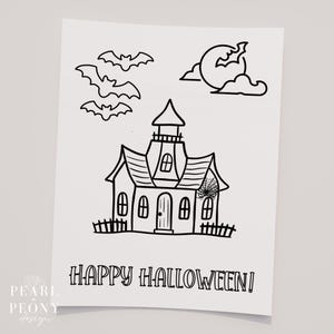 PRINTABLE Halloween Coloring Page, Fall Art Craft, Preschool ...
