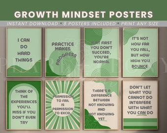 Growth Mindset Printable Boho Classroom Decor Calm Down Corner Poster ...