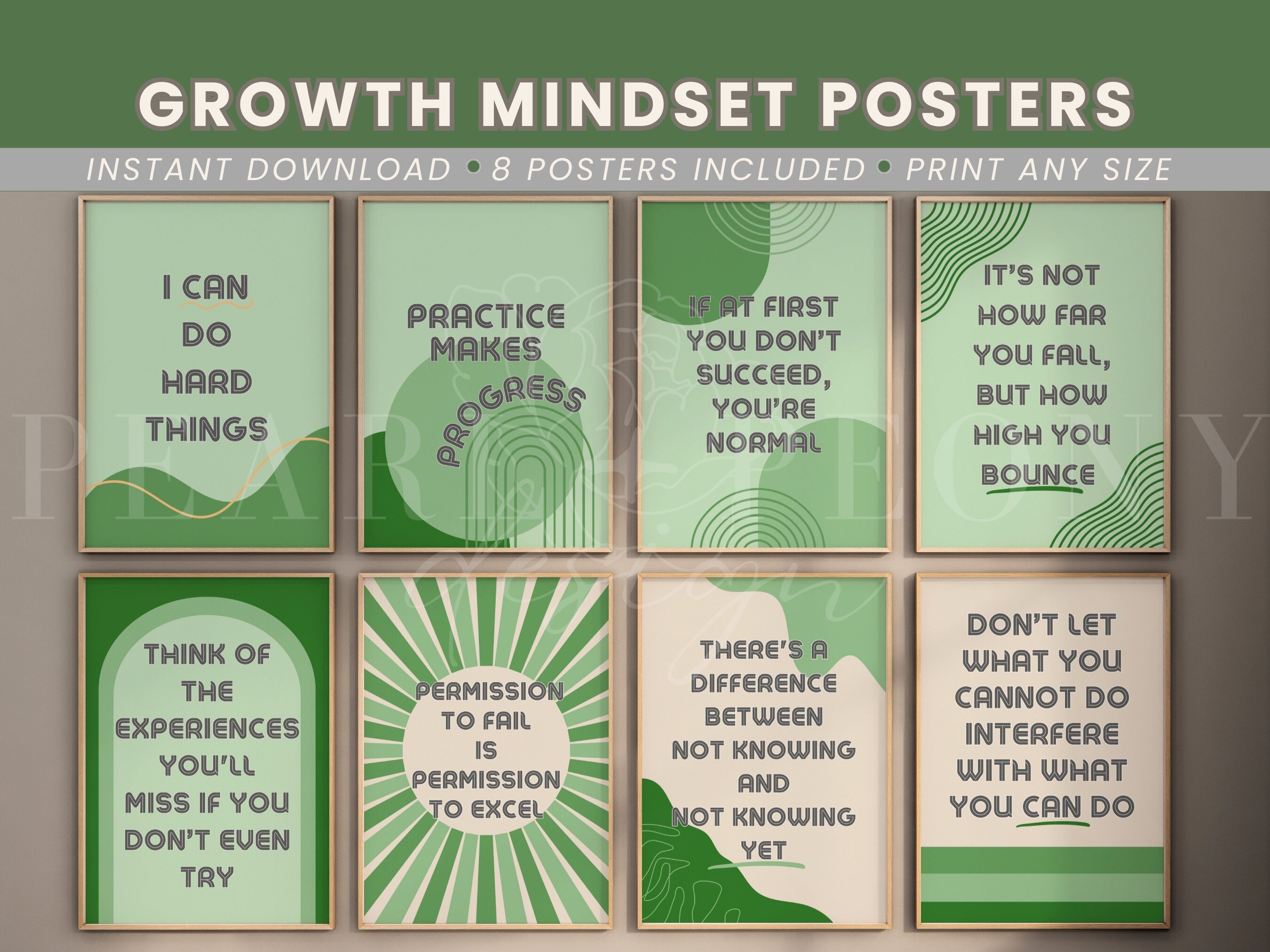 PRINTABLE Growth Mindset Poster Bundle Boho Classroom Decor - Etsy