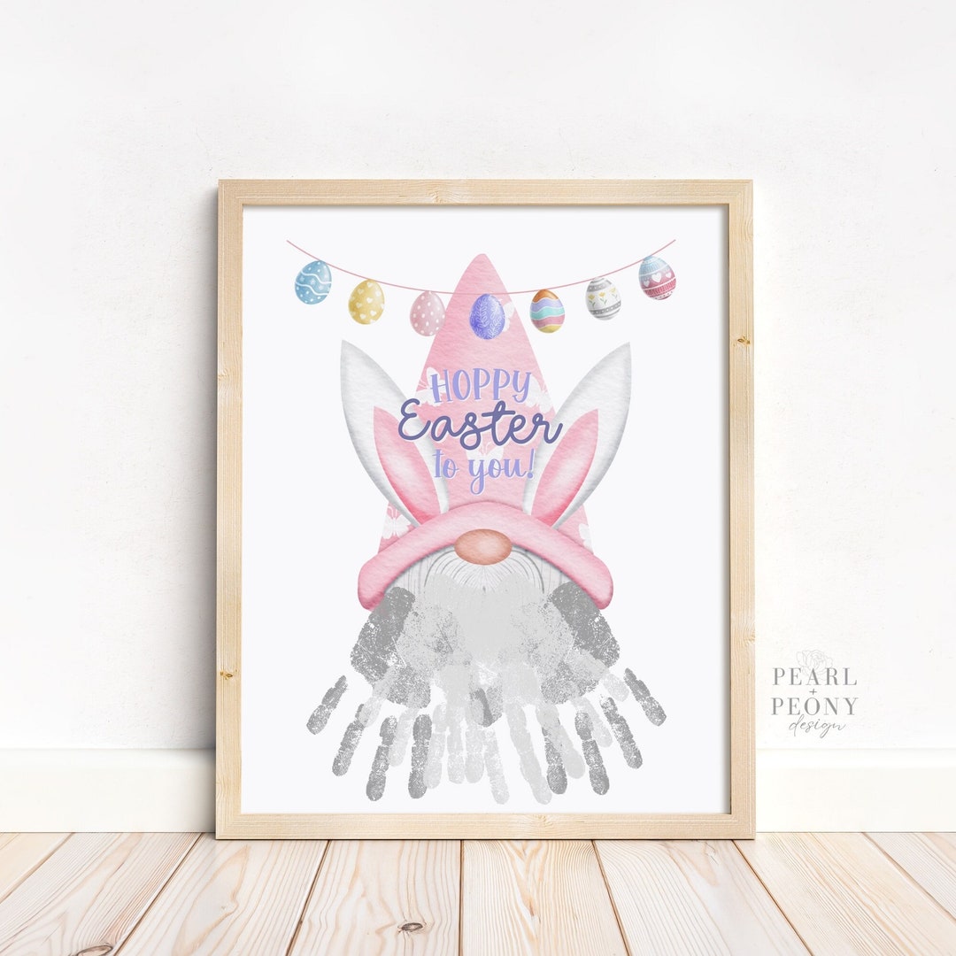 PRINTABLE Easter Handprint Art Craft for Kids, Gnome Keepsake Art ...