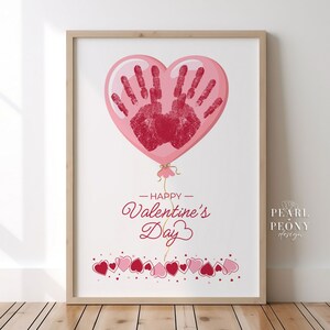 PRINTABLE Valentines Day Handprint Art Craft for Kids, Keepsake Art ...