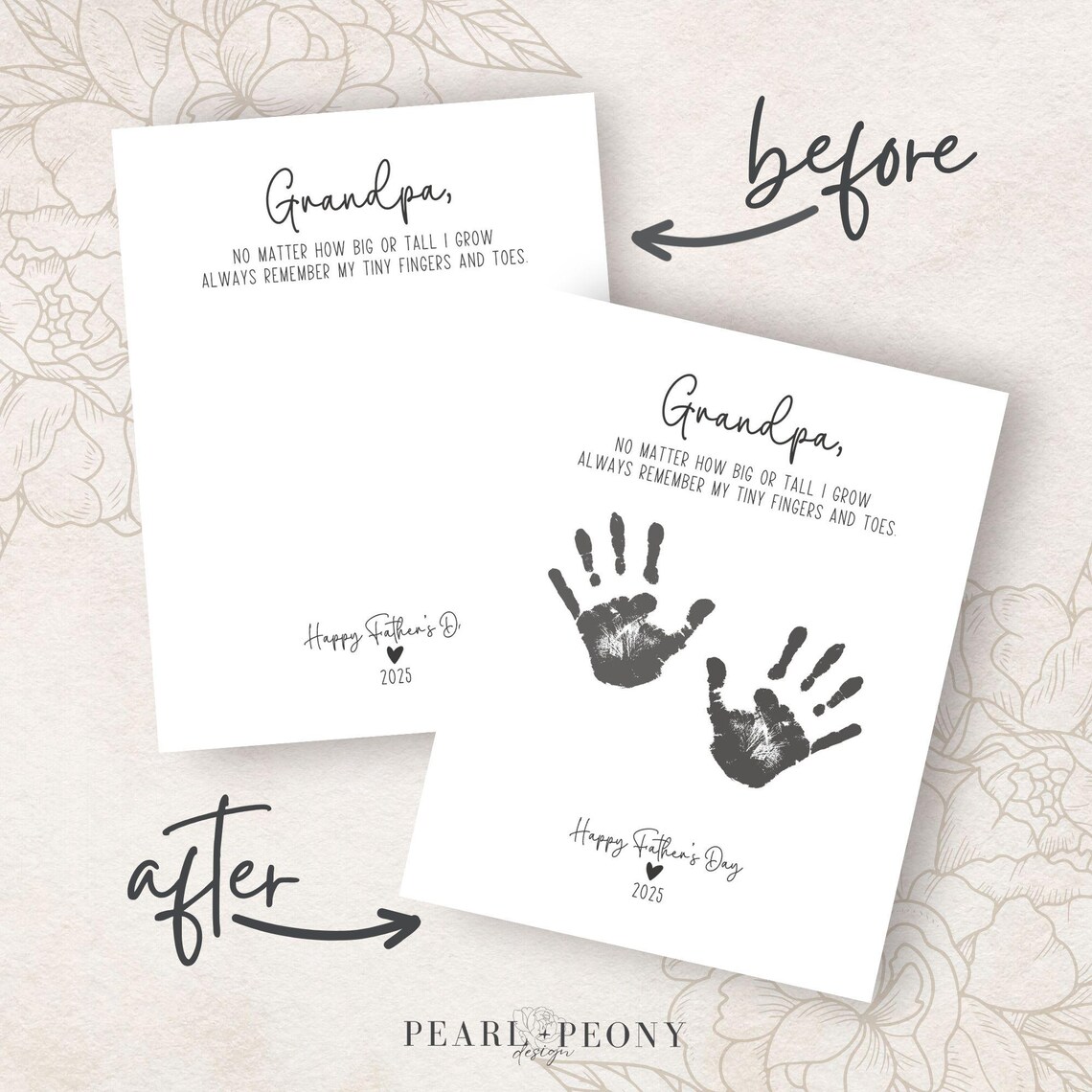 PRINTABLE Grandpa Fathers Day Handprint Footprint Art Craft, Baby ...