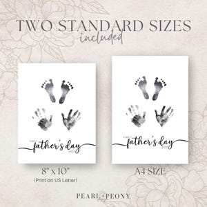 PRINTABLE First Father’s Day Handprint Footprint Art, Personal New Dad ...