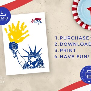 PRINTABLE 4th of July Handprint Craft for Kids, Preschool Activity ...