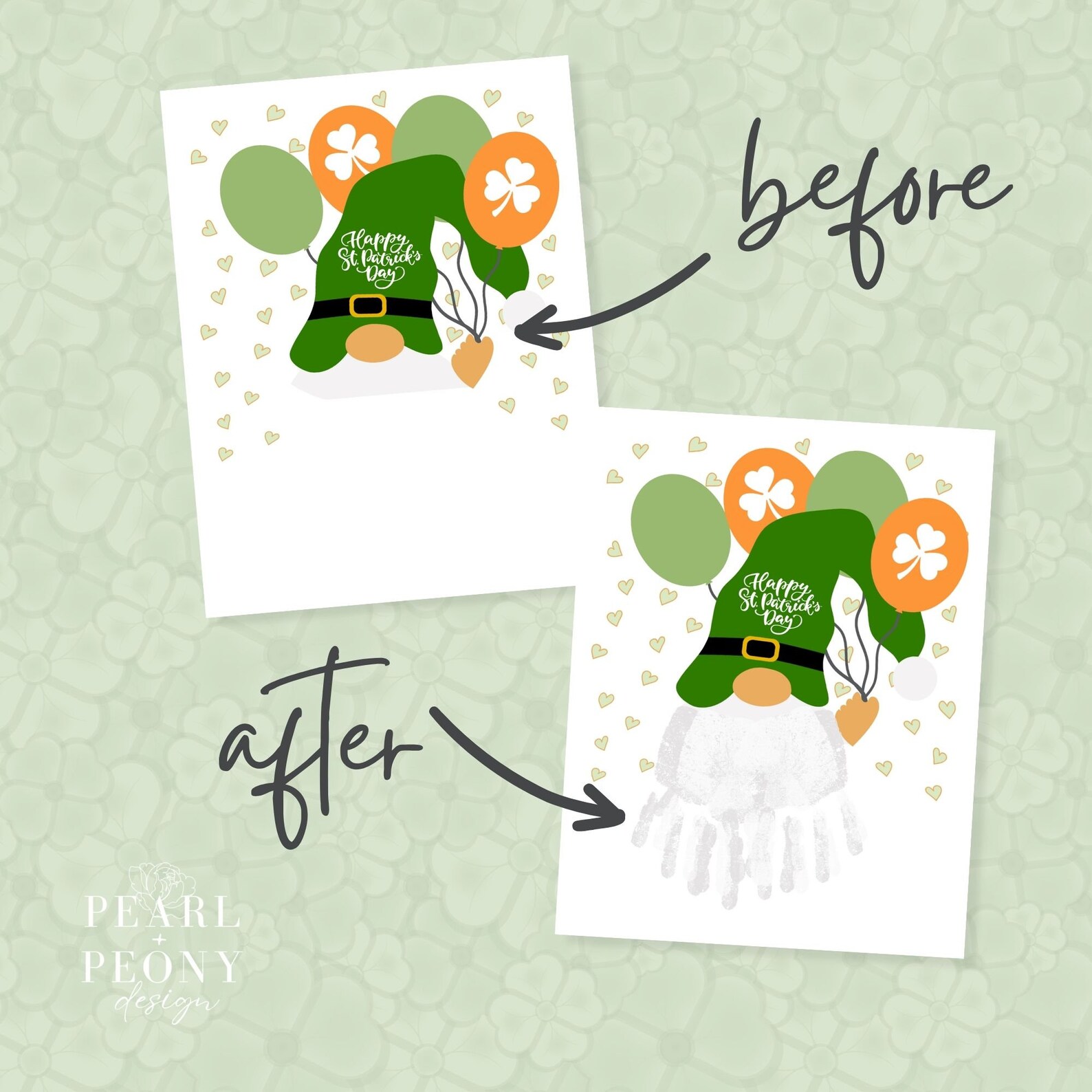 PRINTABLE St. Patrick's Day Handprint Art Craft for Kids, Keepsake Art ...