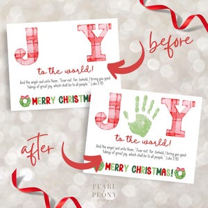 PRINTABLE Christian Christmas Handprint Art Craft, Joy Bible Verse, DIY ...