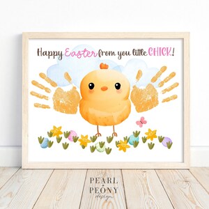 PRINTABLE Easter Handprint Art Craft for Kids, Chick Keepsake Art ...
