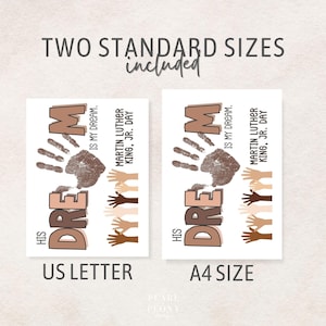 PRINTABLE MLK Day Handprint Art Craft for Kids, Black History Month ...