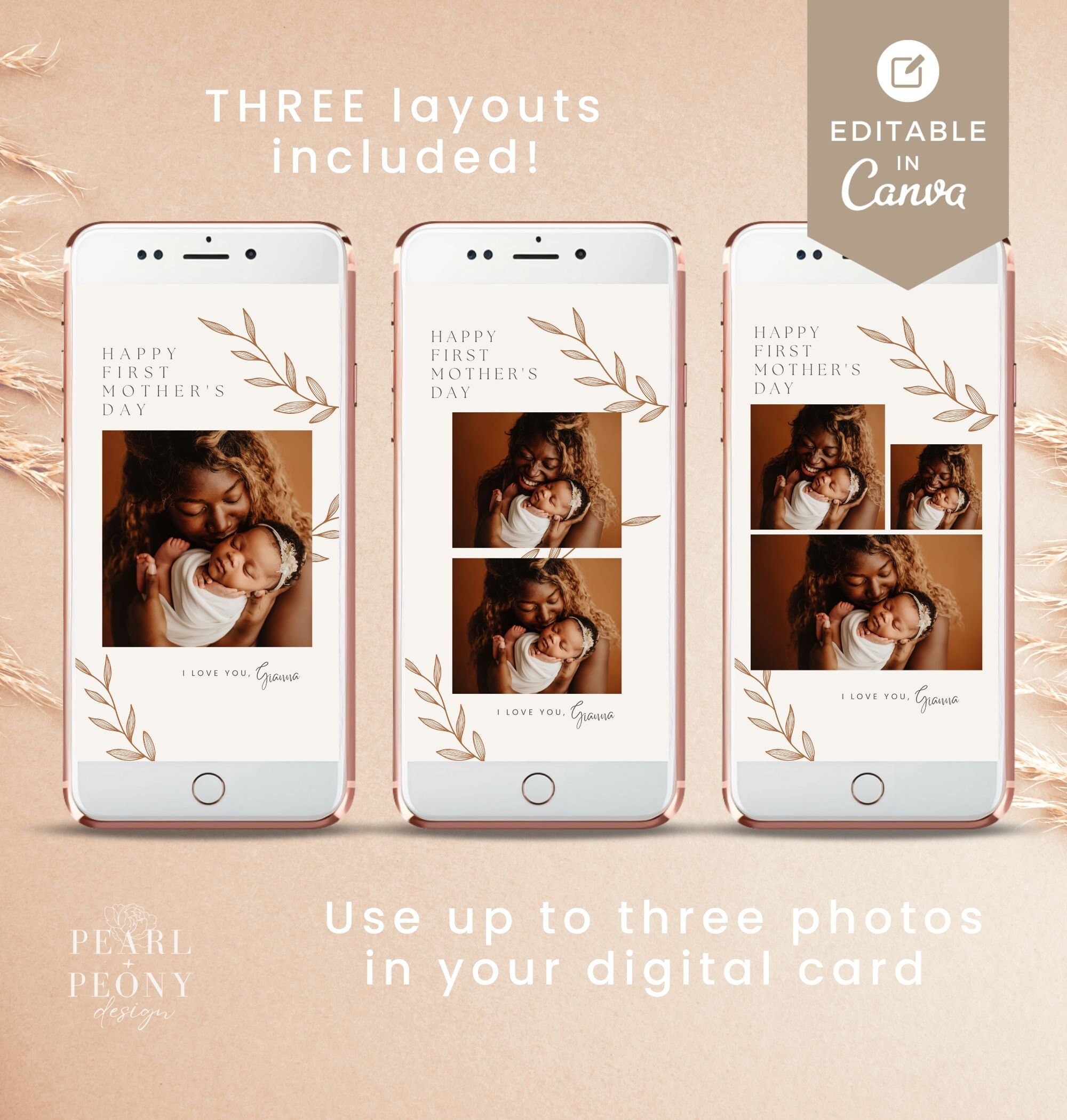 Digital Mother's Day Card Template Last Minute Mother's Day Card Photo ...