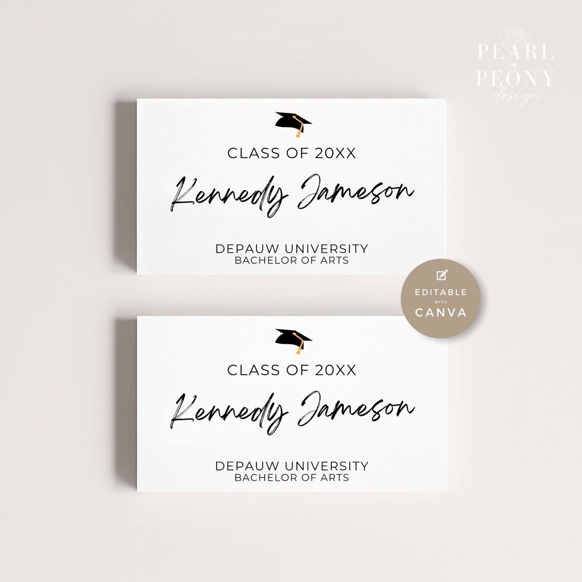 EDITABLE Graduation Name Card Insert Template, Grad Announcement Insert ...