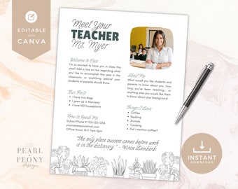 EDITABLE Meet the Teacher Editable Canva Template - Etsy