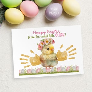 PRINTABLE Easter Handprint Art Craft for Kids, Chick Keepsake Art ...