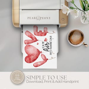PRINTABLE Love in the Air Valentines Day Handprint Craft, DIY Keepsake ...