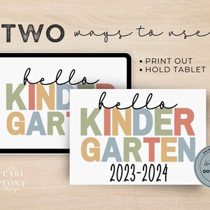 PRINTABLE Boho First Day of Kindergarten Sign, Back to School Photo ...