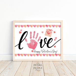 PRINTABLE Valentines Day Handprint Art Craft for Kids, Keepsake Art ...