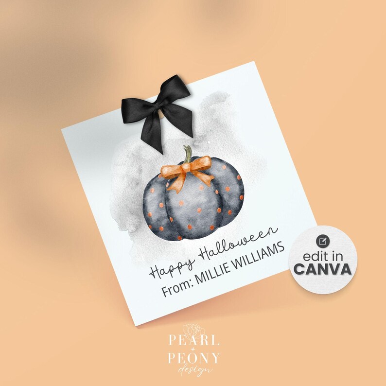 EDITABLE Halloween Gift Tag Template, Printable Classroom Party Favor ...