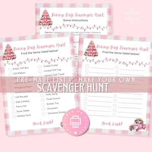 PRINTABLE Pink Boxing Day Party Games Bundle for Kids, Word Scramble ...