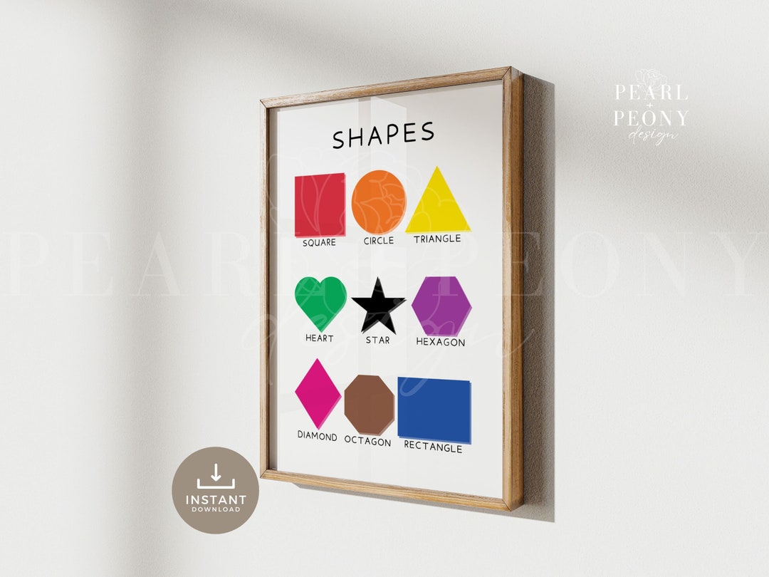 PRINTABLE Preschool Learning Shapes Poster, Homeschool Printable ...
