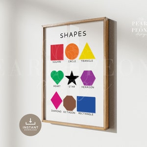 PRINTABLE Preschool Learning Shapes Poster, Homeschool Printable ...