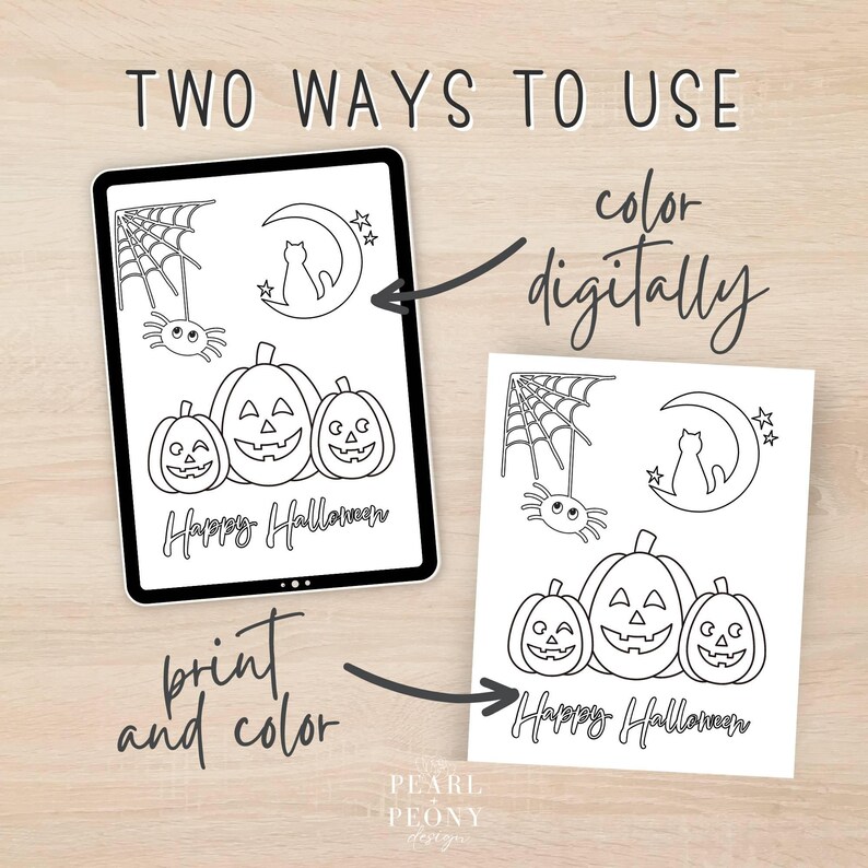 PRINTABLE Halloween Coloring Page, Fall Art Craft, Preschool ...