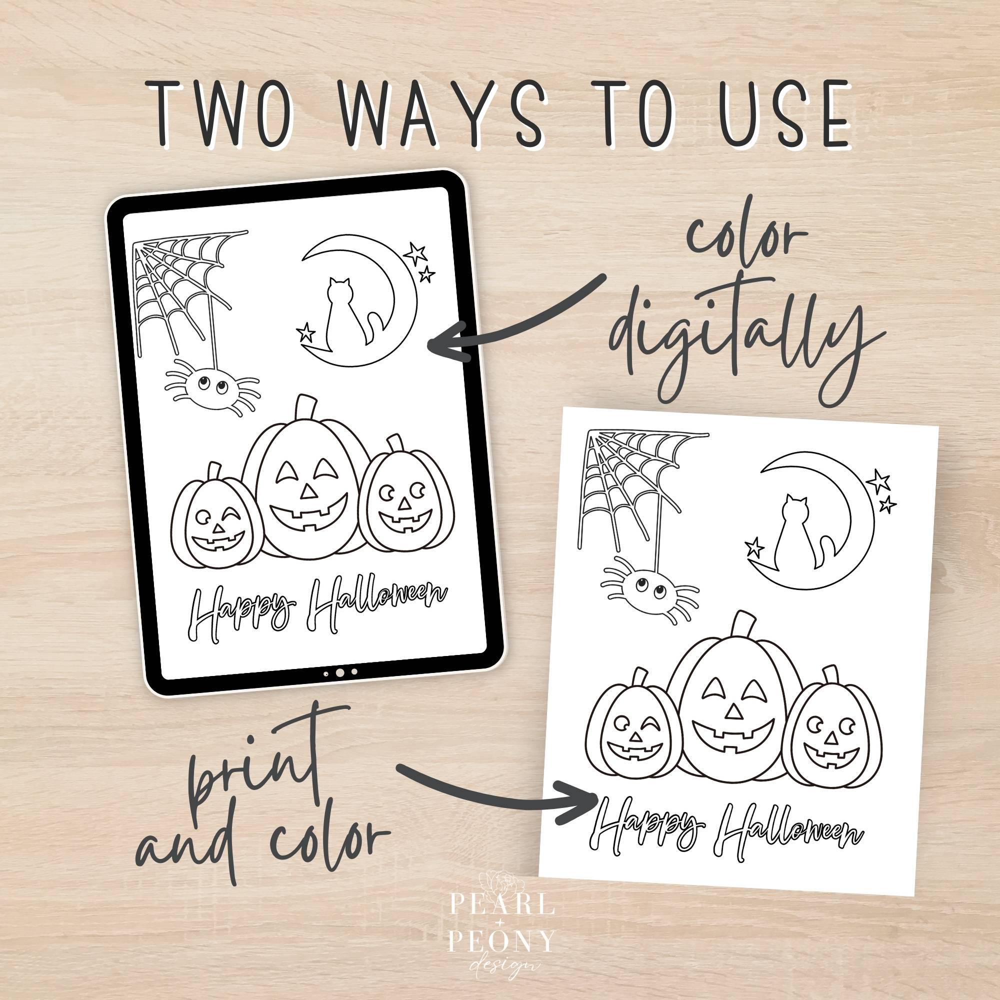PRINTABLE Halloween Coloring Page, Fall Art Craft, Preschool ...