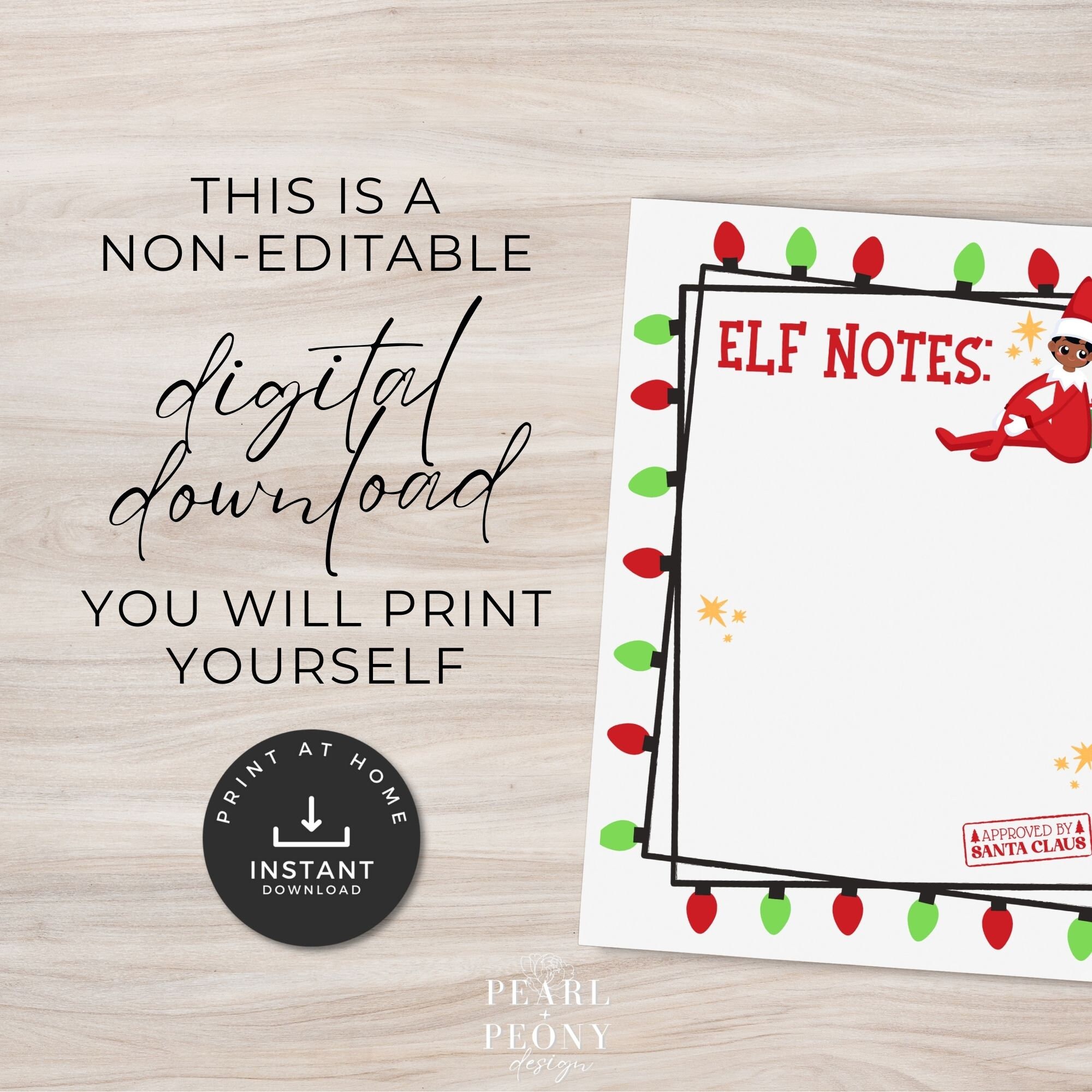 PRINTABLE Black Christmas Elf Notes, Personalize Notes From Your Elf ...