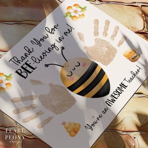 PRINTABLE Teacher Appreciation Handprint Art Craft, Keepsake Art ...