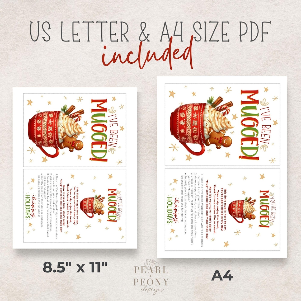 PRINTABLE Christmas You've Been Mugged Gift Exchange Game for Co ...