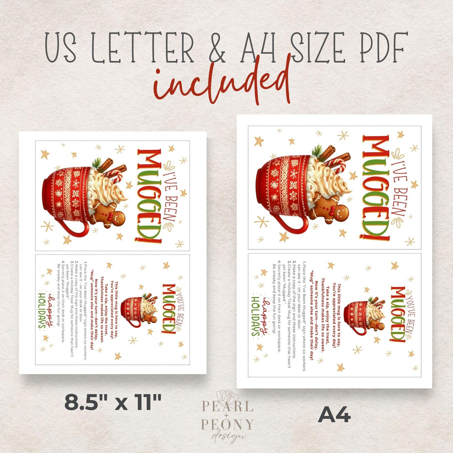 PRINTABLE Christmas You've Been Mugged Gift Exchange Game for Co ...