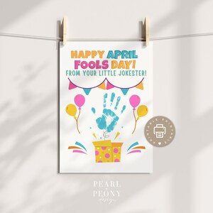 PRINTABLE April Fools Day Handprint Art Craft for Kids, Keepsake Art ...