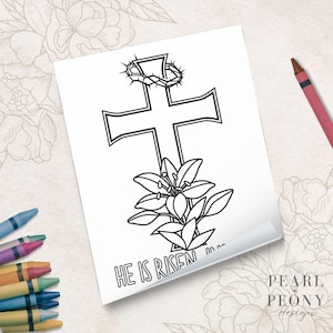 PRINTABLE Christian Easter Coloring Page, Butterfly Cross Coloring ...