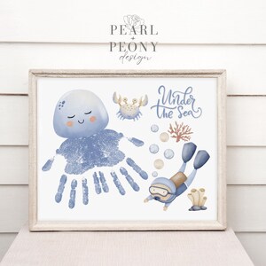 PRINTABLE Under the Sea Handprint Art Craft for Kids, Sea Life, Toddler ...