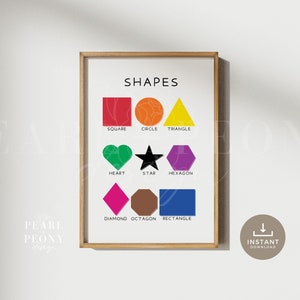 PRINTABLE Preschool Learning Shapes Poster, Homeschool Printable ...
