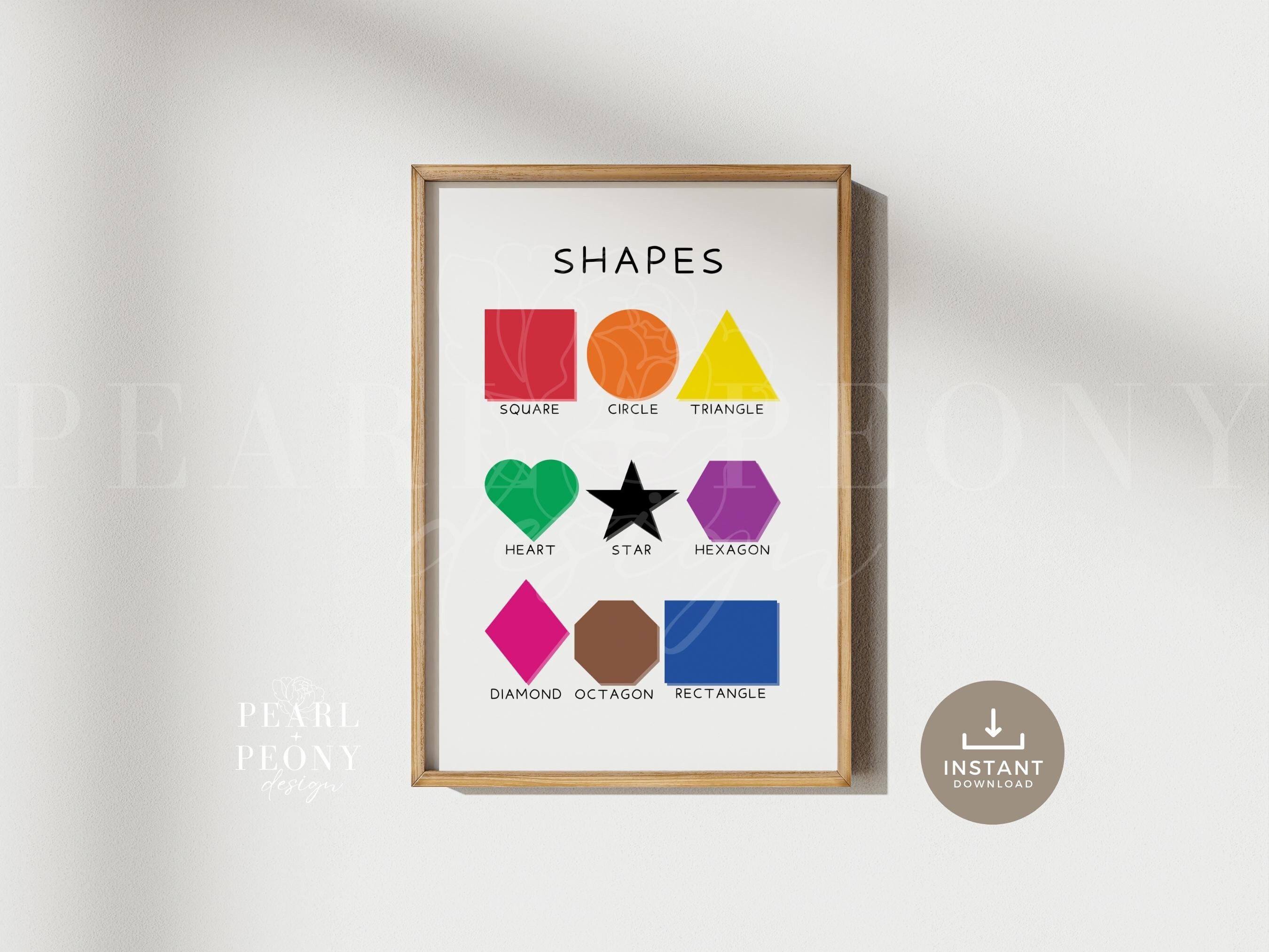 PRINTABLE Preschool Learning Shapes Poster Homeschool - Etsy