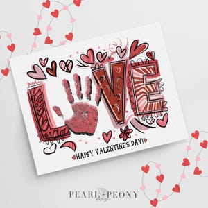 PRINTABLE Valentines Day Handprint Art Craft for Kids, Keepsake Art ...