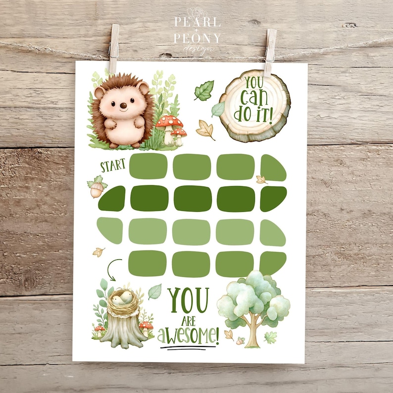 PRINTABLE Cute Hedgehog Reward Chart, Kids Chore Chart, Routine Sticker ...
