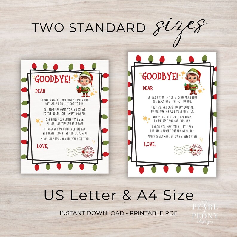 PRINTABLE Christmas Goodbye Letter, Elf Farewell Letter, Goodbye From ...