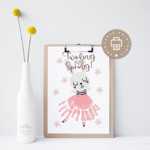 PRINTABLE Easter Spring Handprint Art Craft for Kids, Bunny Ballerina ...