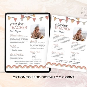 EDITABLE Meet the Teacher Template, Back to School Flyer, Boho Teacher ...